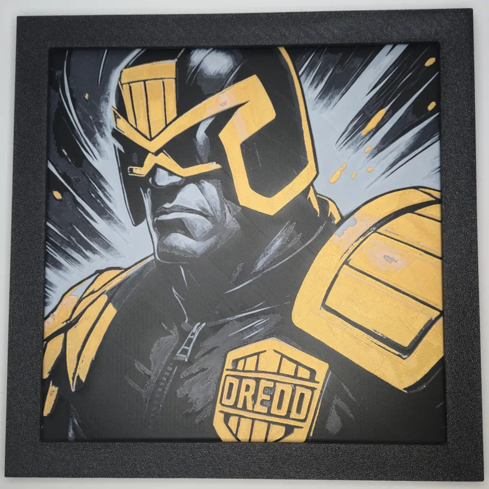 Judge Dredd Hueforge - Free 3D Print Model - MakerWorld