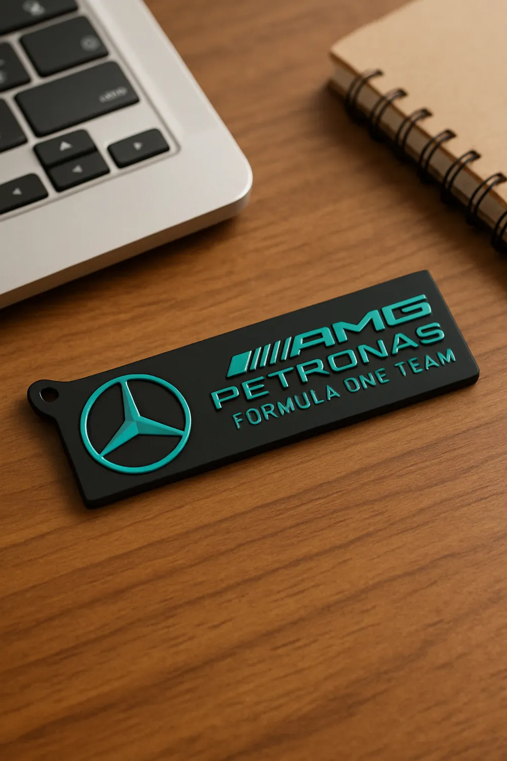 Mercedes AMG F1– Dual Color Keychain - Free 3D Print Model - MakerWorld
