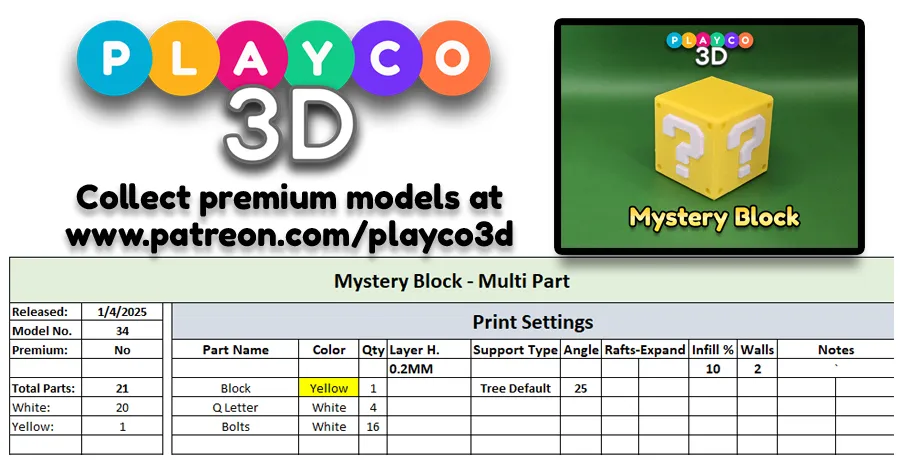 Mystery Question Block from Mario - Multi Part by Playco3D MakerWorld ...