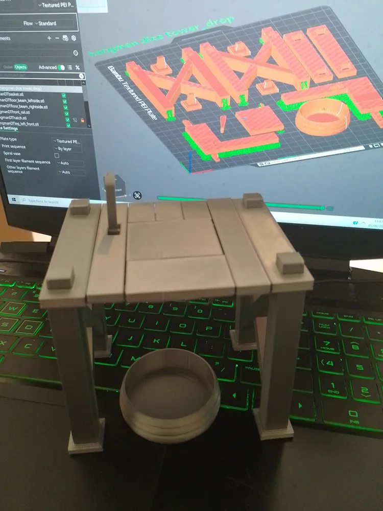hangman dice tower/drop - Free 3D Print Model - MakerWorld
