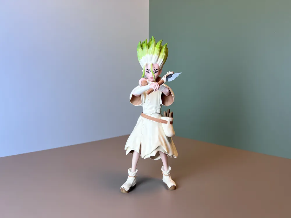 Dr. Stone - Senku Ishigami Fan-Made Full-Body Model, Stone Axe Pose ...