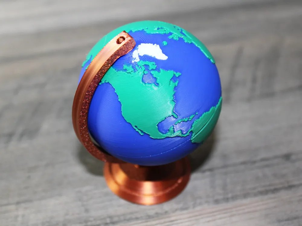 Mini Desktop Earth Globe - Free 3D Print Model - MakerWorld