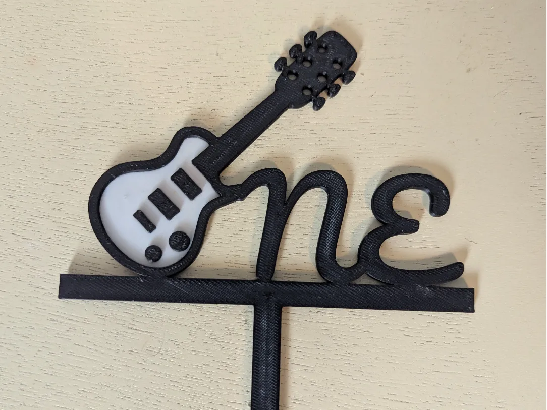 "One" First Birthday Guitar Sign by Noah's Thing Factory MakerWorld ...