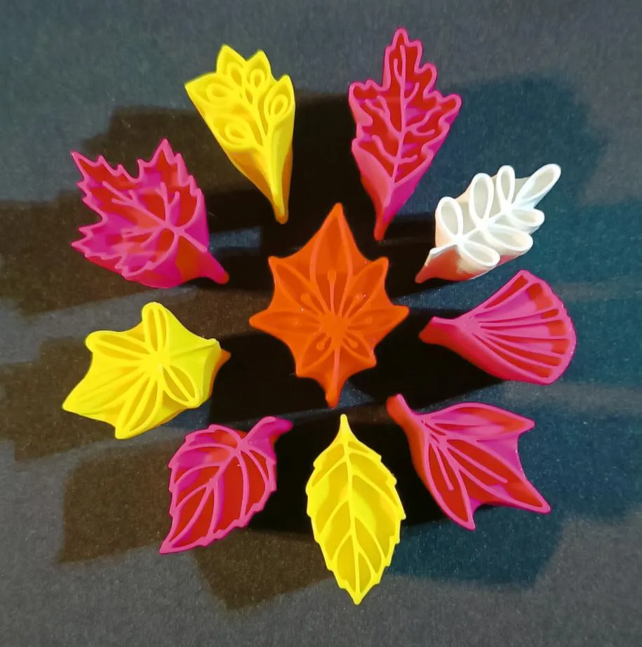 Set of leaf stamp 3. - Free 3D Print Model - MakerWorld