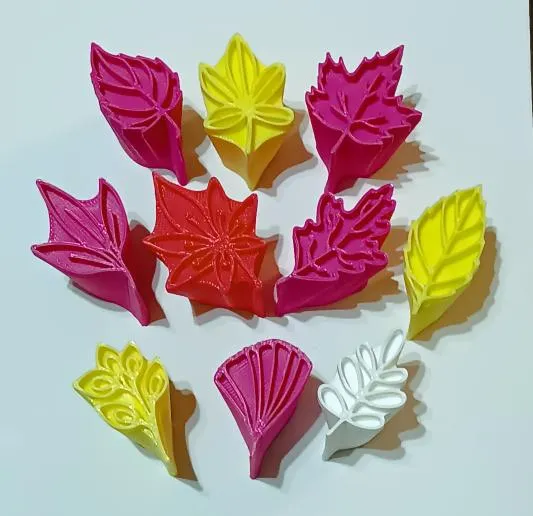 Set of leaf stamp 3. - Free 3D Print Model - MakerWorld