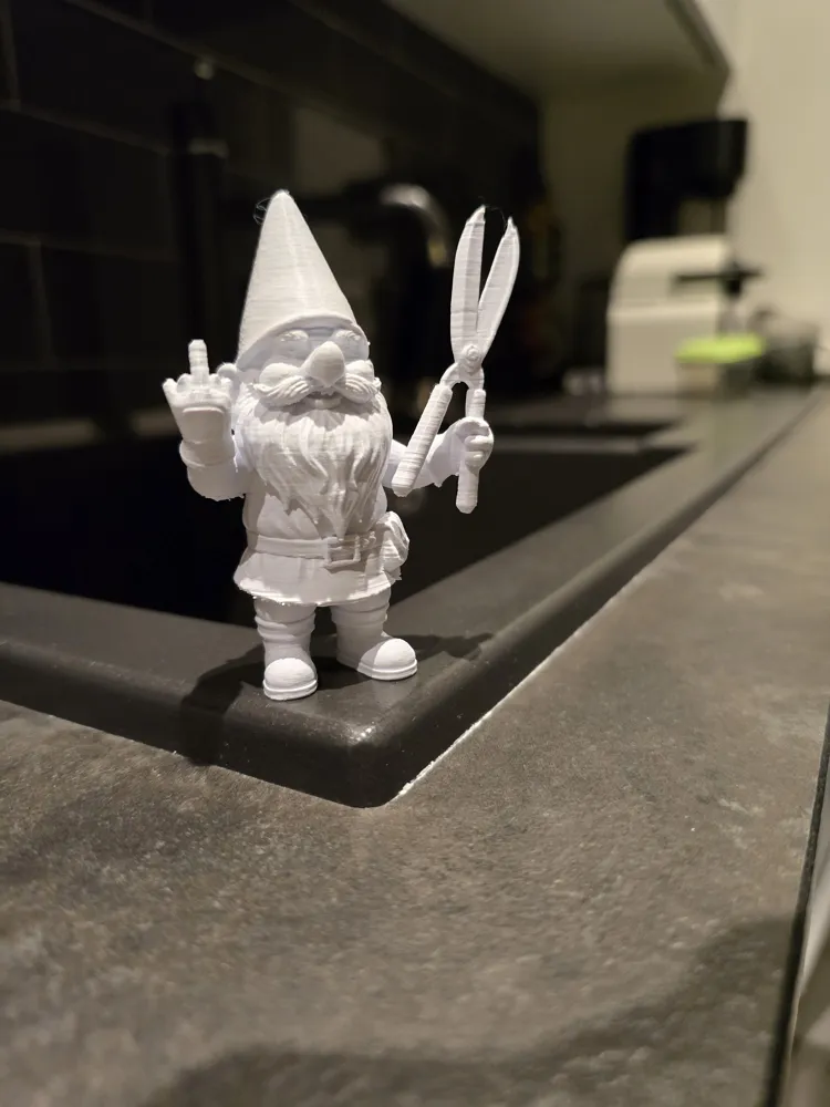Rude Gardener Gnome Figurine Middle Finger - Free 3D Print Model ...