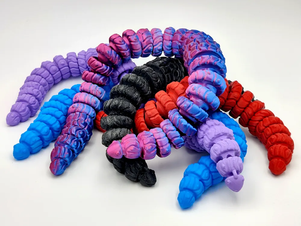 Wormy, a Print-in-Place Articulated Flexi Worm Toy by YBlood - Tony ...