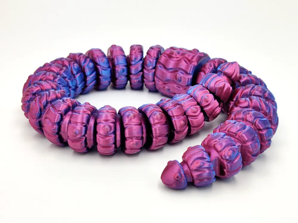 Wormy, a Print-in-Place Articulated Flexi Worm Toy - Free 3D Print ...