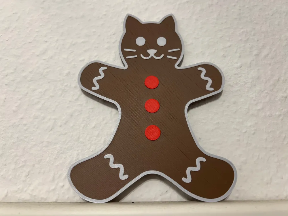 Gingerbread Cat Christmas Decor by cwurm - MakerWorld