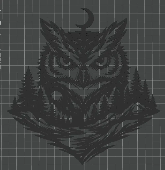 Owl Forest Line Art Wall Decor - Free 3D Print Model - MakerWorld