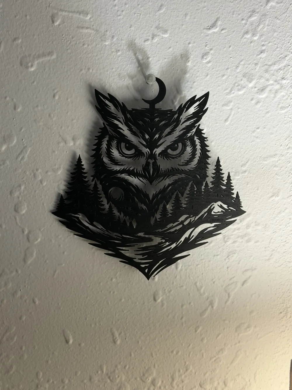 Owl Forest Line Art Wall Decor - Free 3D Print Model - MakerWorld