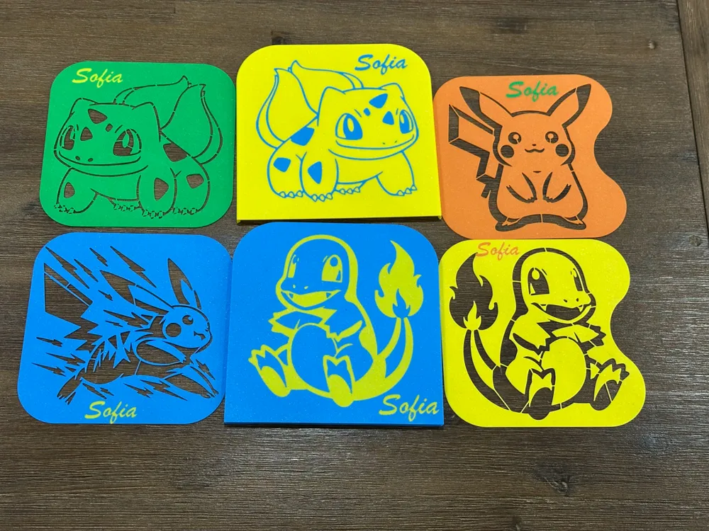 Personalized Pokémon Stencils with Deluxe Gift Box by SWElite - MakerWorld