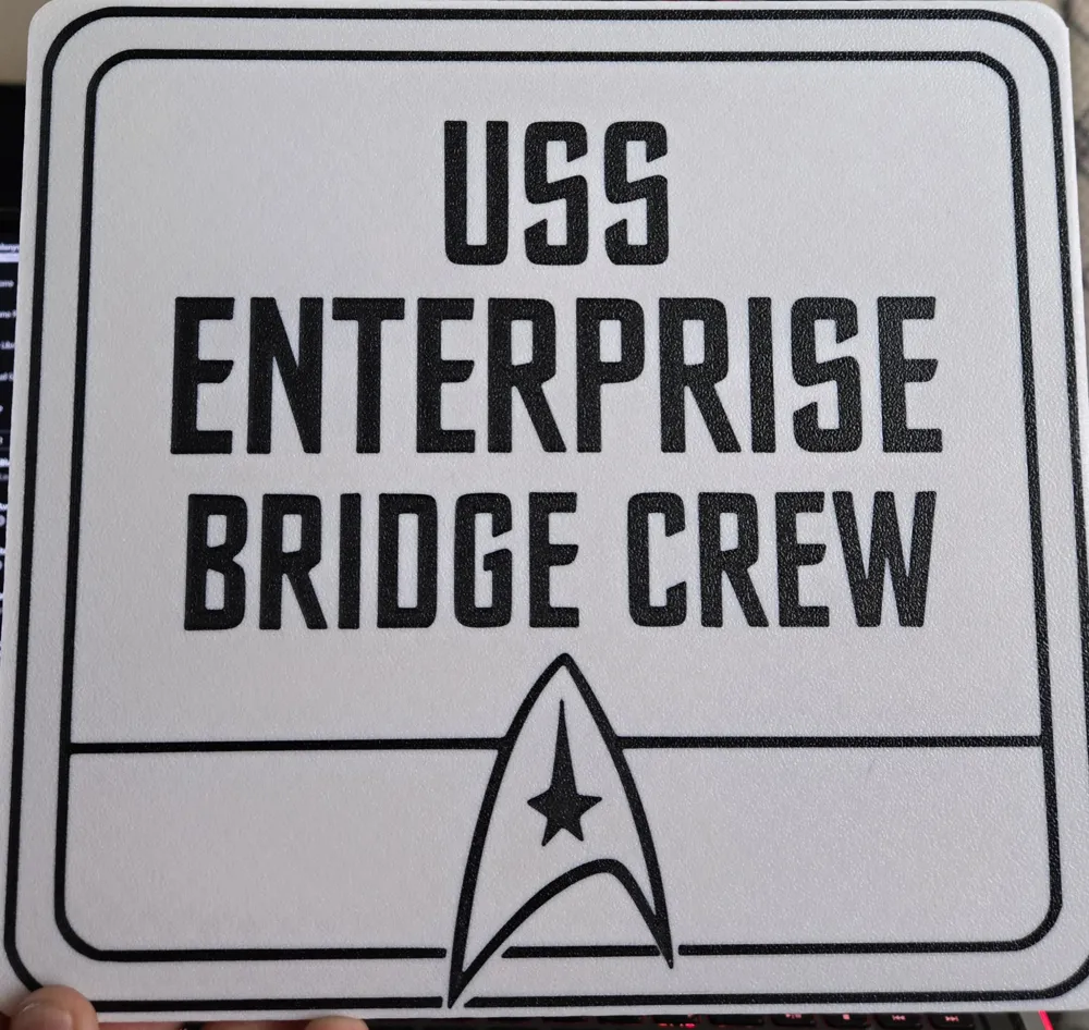 USS Enterprise Bridge Crew Sign - Free 3D Print Model - MakerWorld