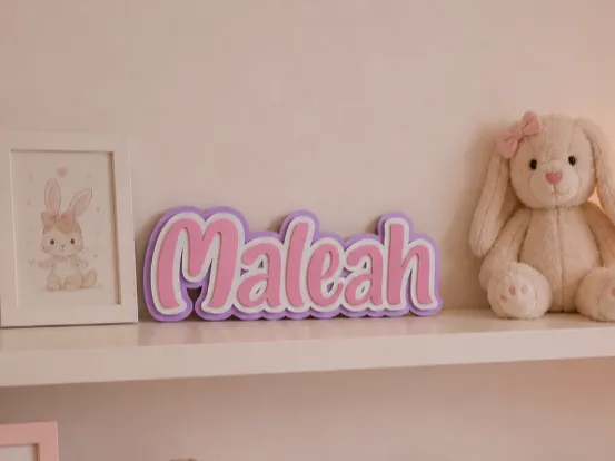 Custom personalised 3 Layer Name Sign Plaque - Free 3D Print Model ...