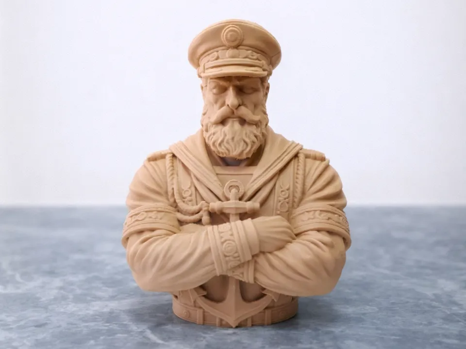 Seafarer Bust with Anchor and Proud Pose - Free 3D Print Model - MakerWorld
