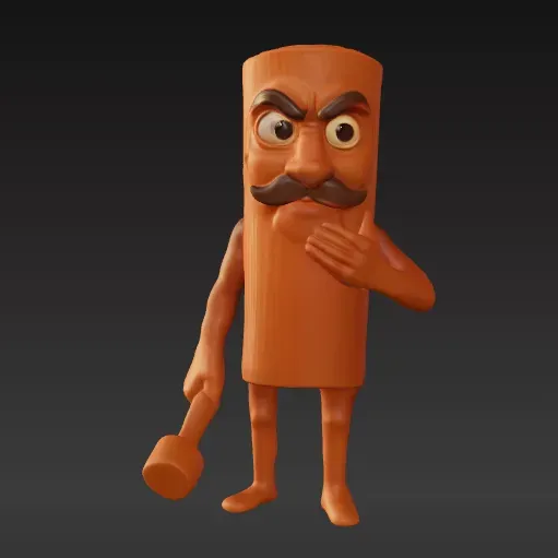 Brainrot Mustached and Angry Tung Tung Tung Sahur by Ocilirca ...