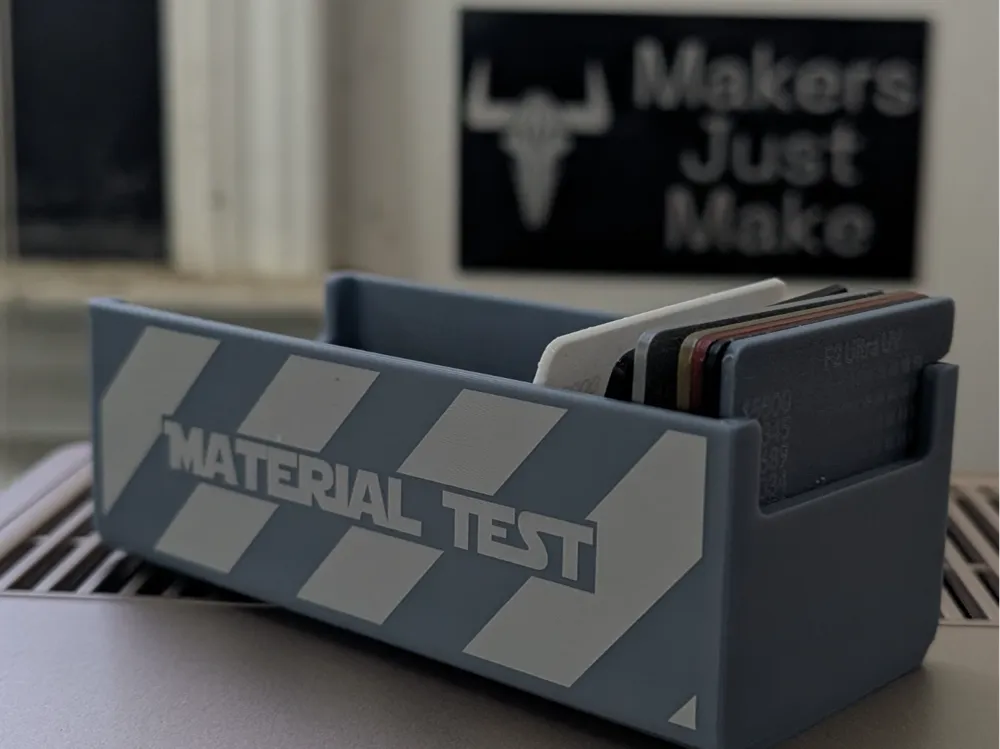 Standard Laser Material Tests Tabs with Container - Free 3D Print Model ...