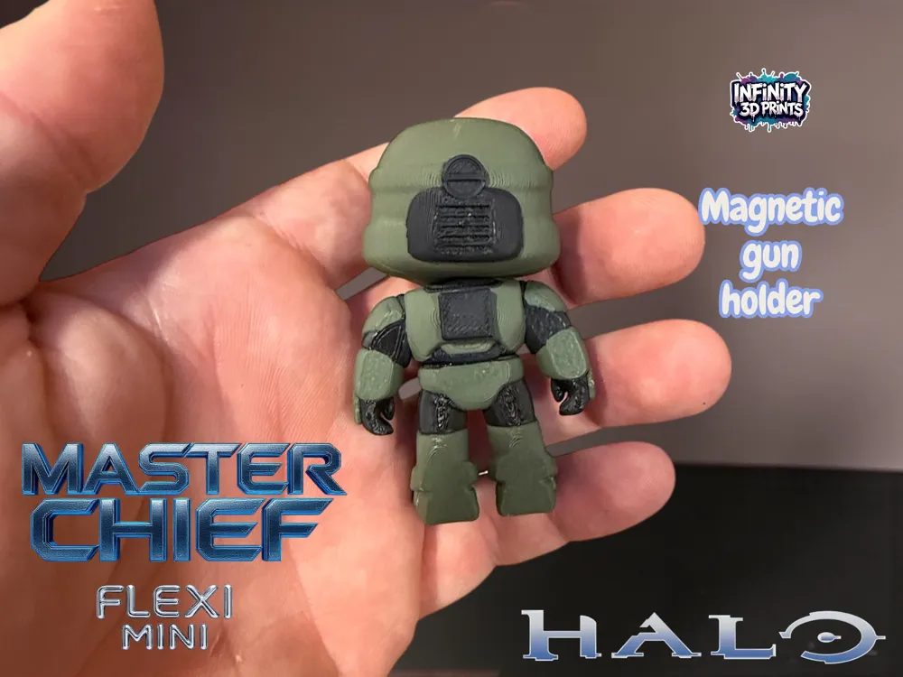 MASTER CHEIF - HALO - FLEXI MINI W/MAGNETIC GUN - Free 3D Print Model ...