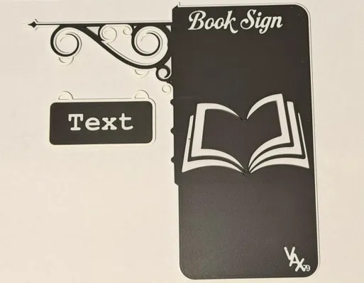 Book Sign - Bookshelf Organizer - Free 3D Print Model - MakerWorld