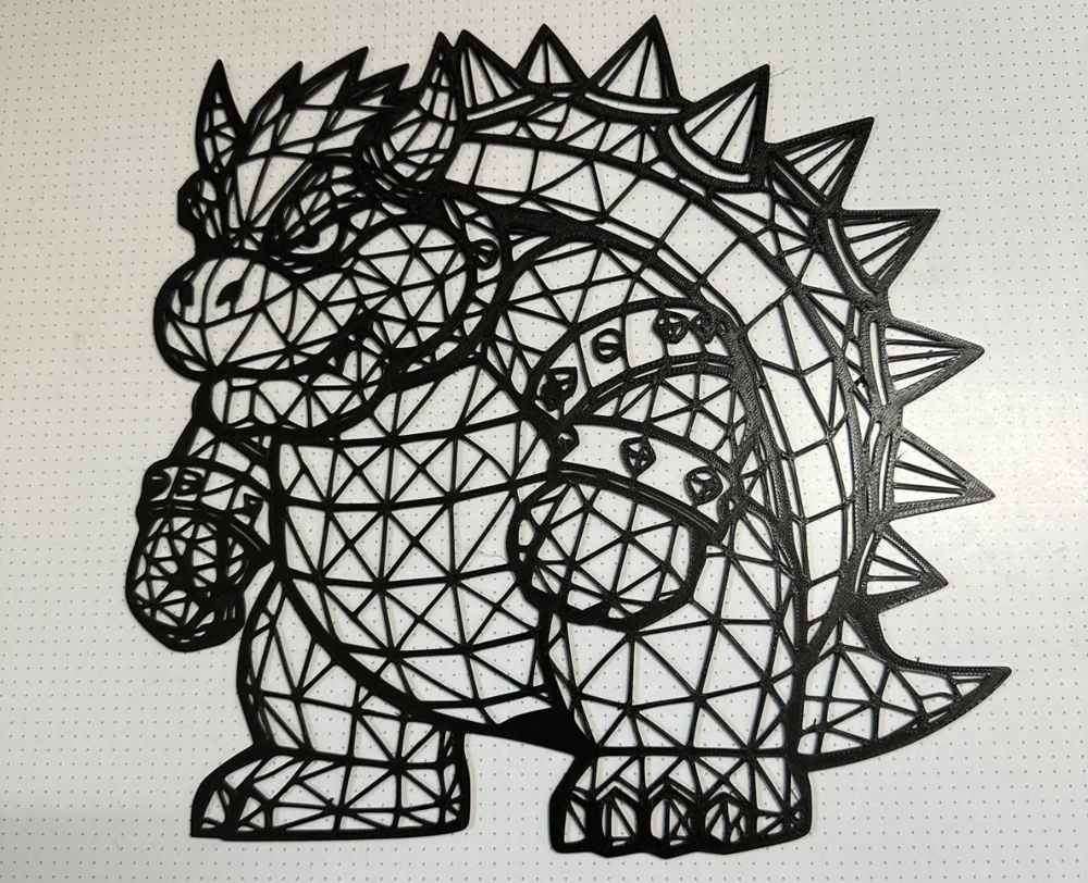 Bowser LineArt / WallArt by D_Designs - MakerWorld