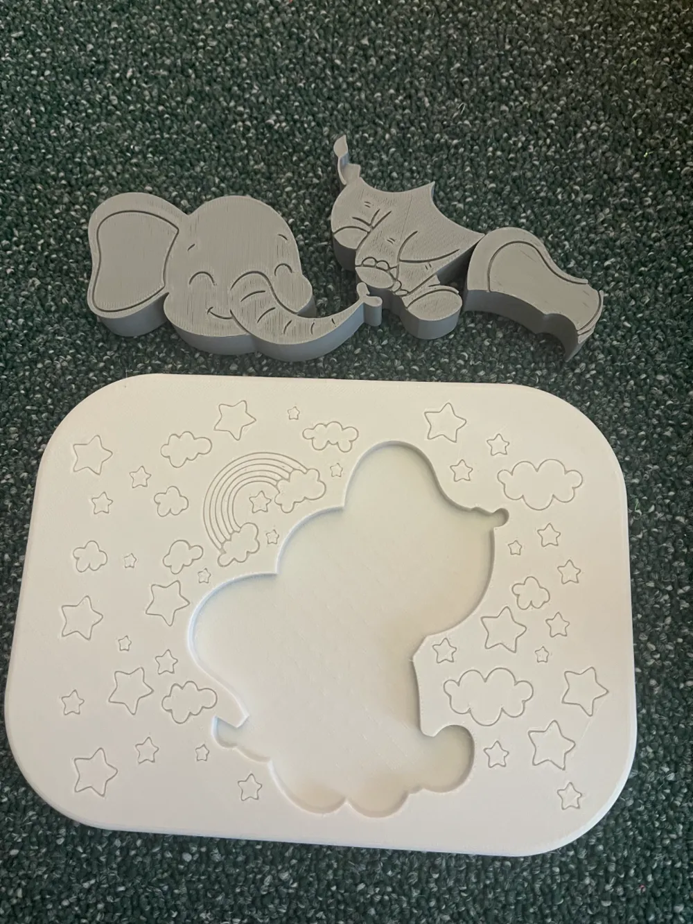 Happy Elephant - insert puzzle for kids by intommy - MakerWorld