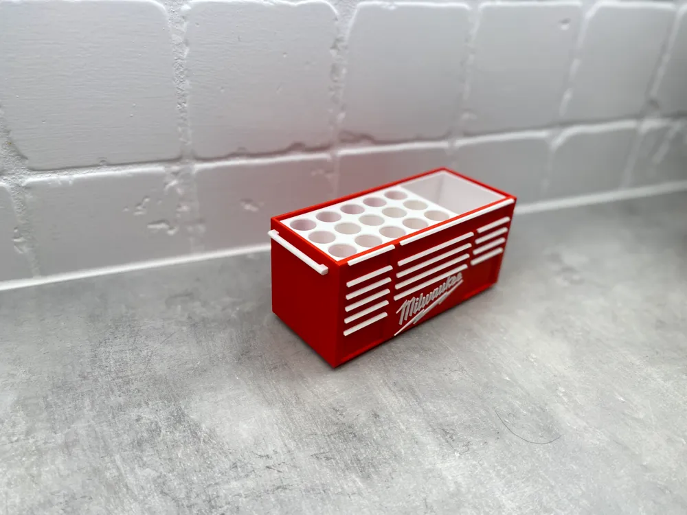 Milwaukee Desktop Workbench toolbox pen holder by Mrtk1970 - MakerWorld
