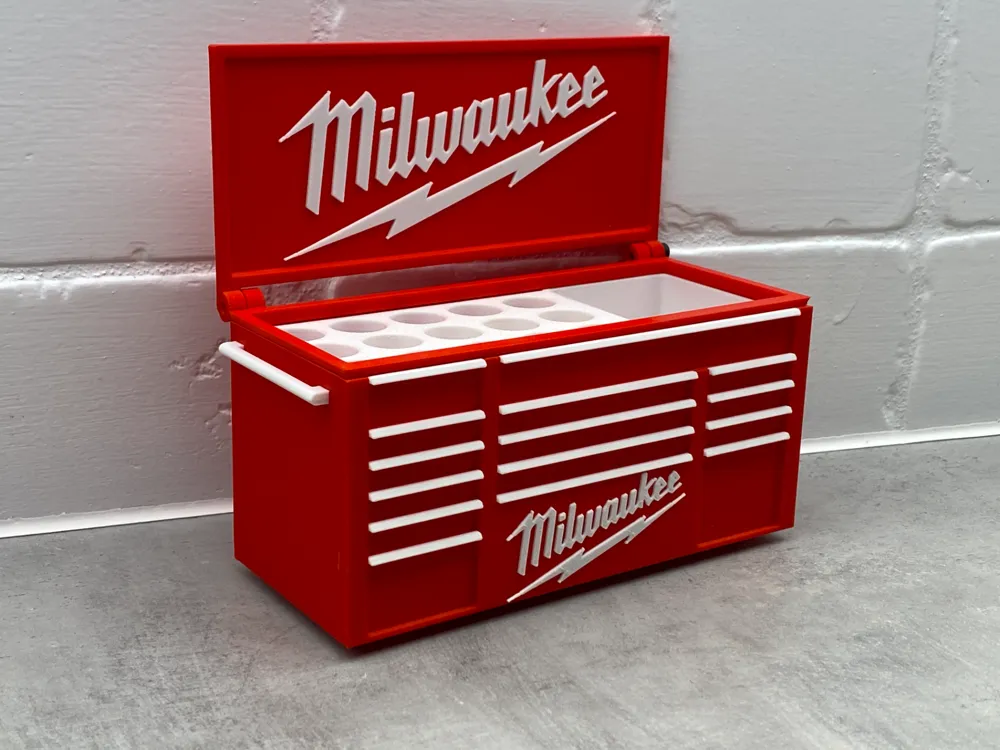 Milwaukee Desktop Workbench toolbox pen holder by Mrtk1970 - MakerWorld