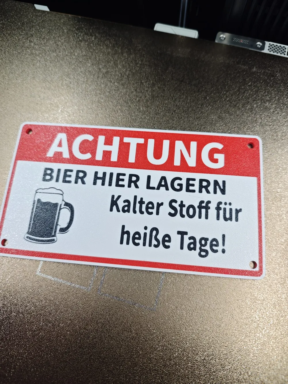 Attention – Store beer here! Fridge Sign - Free 3D Print Model - MakerWorld