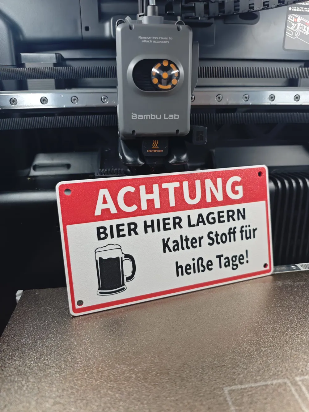 Attention – Store beer here! Fridge Sign - Free 3D Print Model - MakerWorld