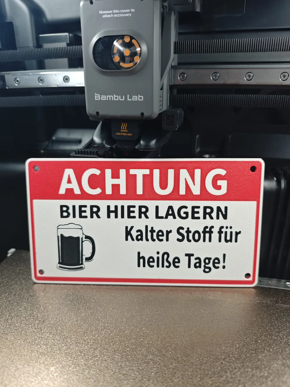 Attention – Store beer here! Fridge Sign - Free 3D Print Model - MakerWorld