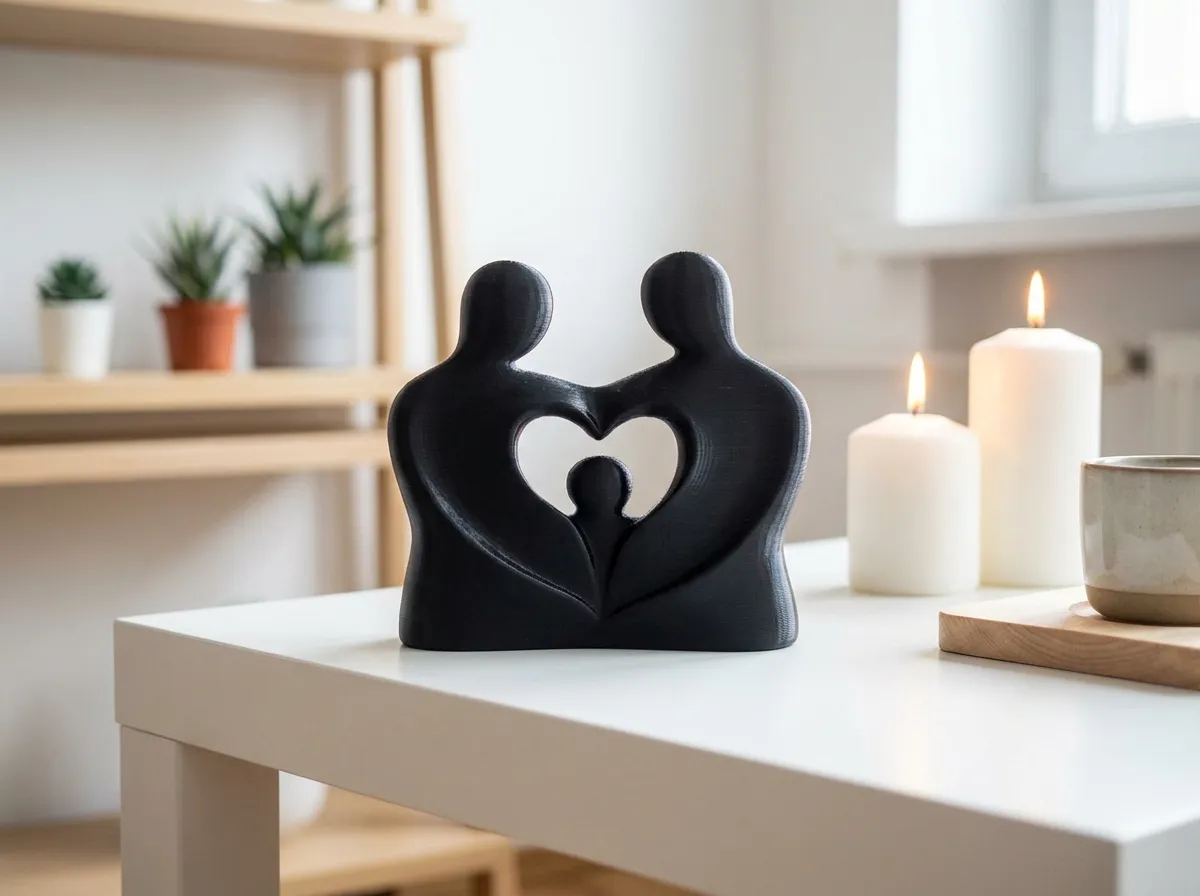 Family Embrace Sculpture - Minimalistic Love Art - Free 3D Print Model ...