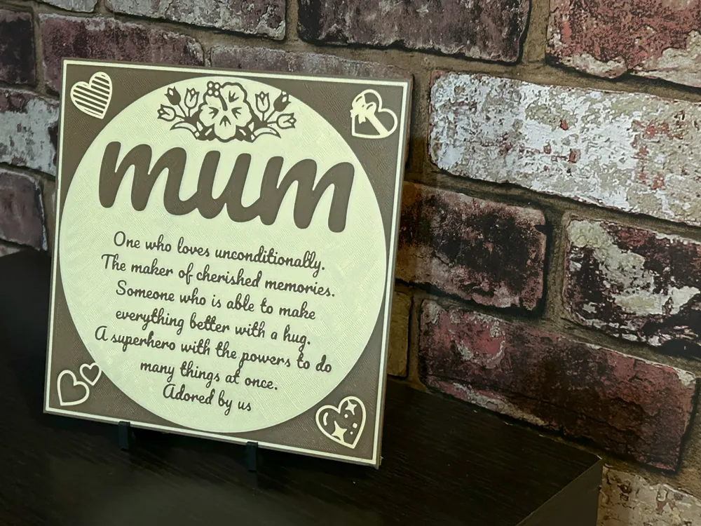 Mothers day plaque by Seeker3D MakerWorld: Download Free 3D Models