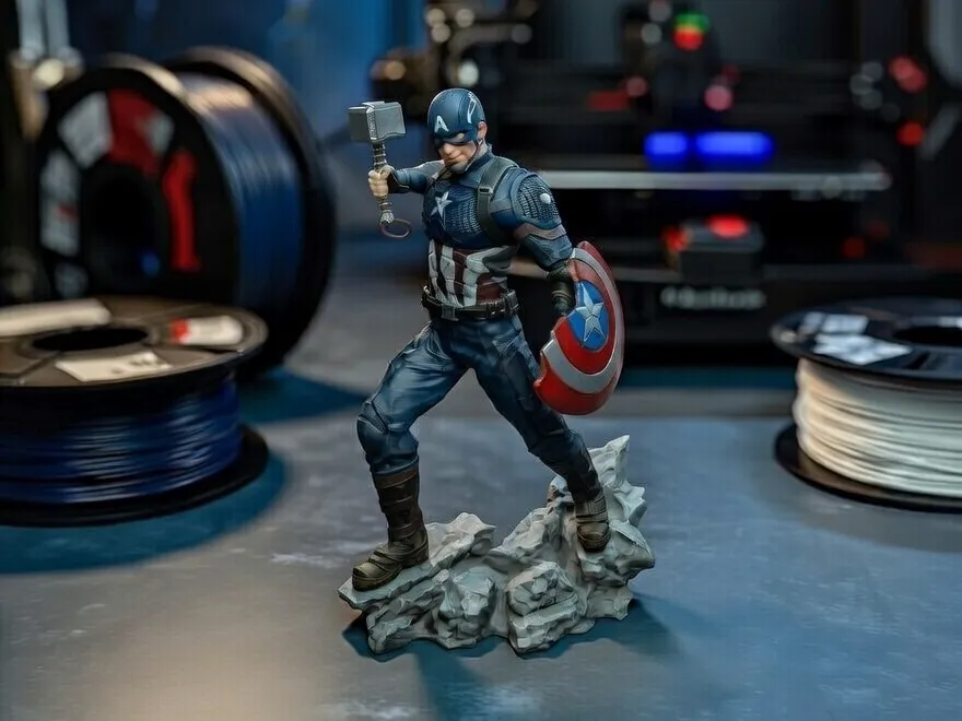 Captain America Stand Marvel Figure - Free 3D Print Model - MakerWorld