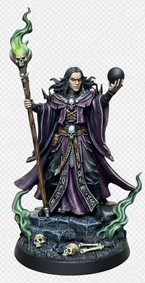 Wizard Necromancer Human Male D&D Miniature (48mm) - Free 3D Print ...