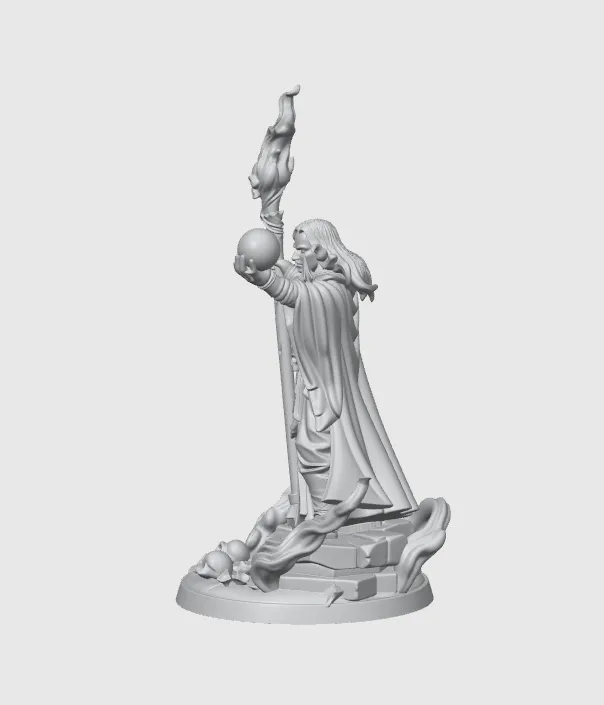 Wizard Necromancer Human Male D&D Miniature (48mm) by sorgioM ...