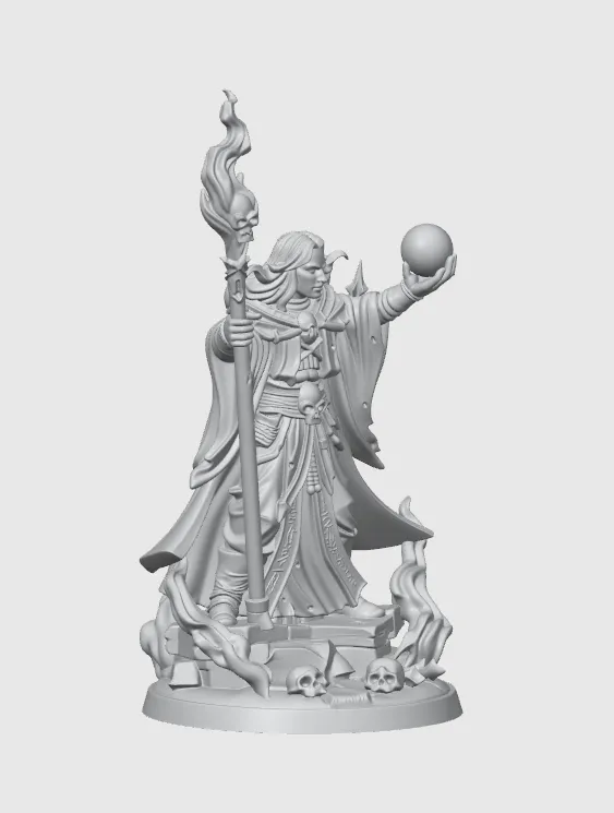 Wizard Necromancer Human Male D&D Miniature (48mm) by sorgioM ...