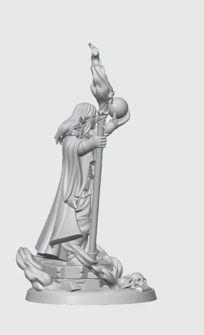 Wizard Necromancer Human Male D&D Miniature (48mm) - Free 3D Print ...