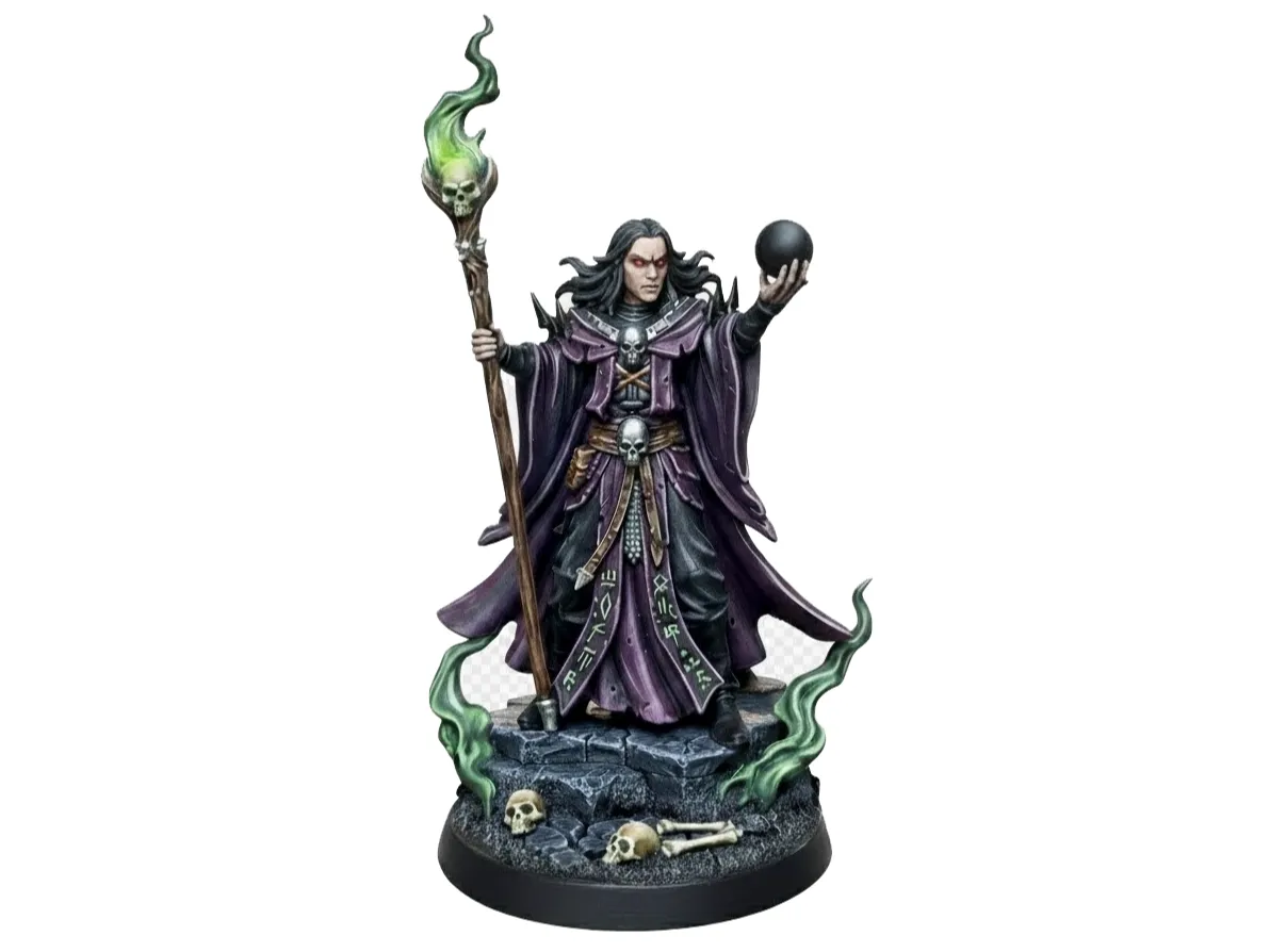 Wizard Necromancer Human Male D&D Miniature (48mm) - Free 3D Print ...