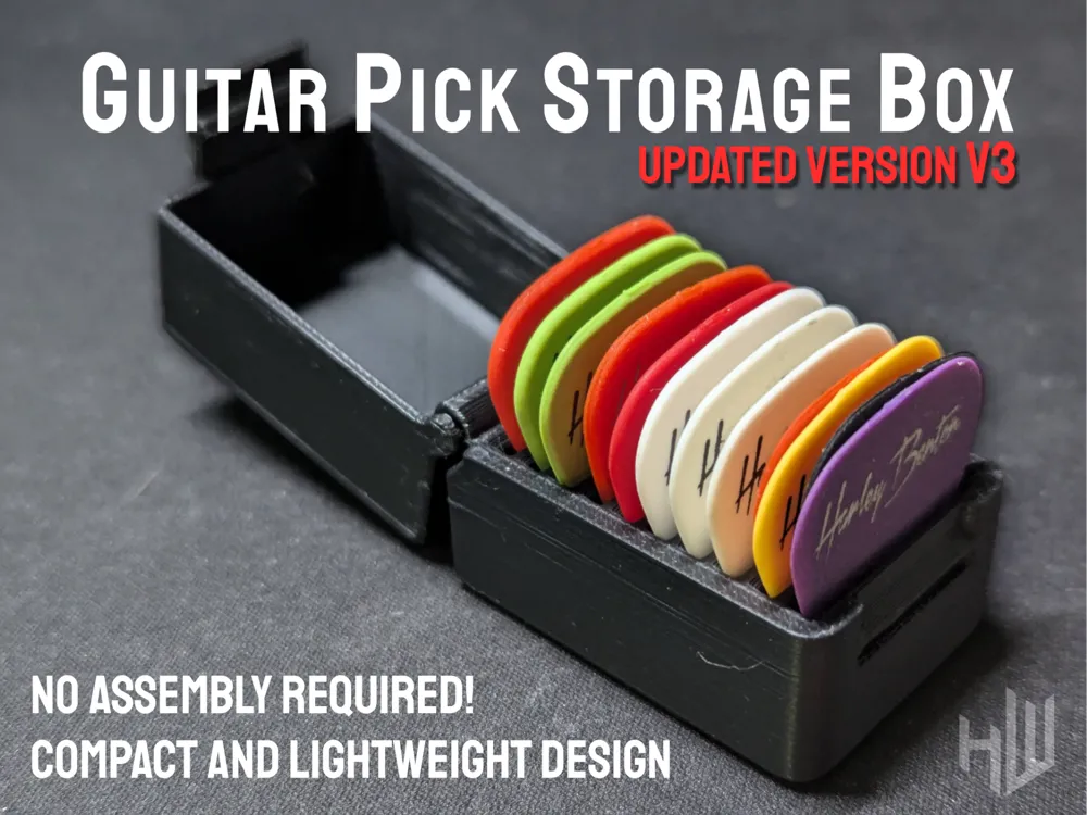 Guitar pick storage box // Print-in-place by WhiteStudio MakerWorld ...