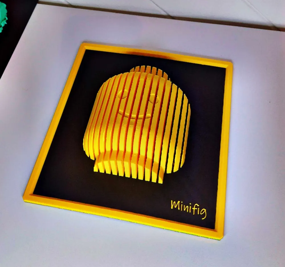 Layered Minifig Brick Head - 3D Art - No AMS by SA3D Designs - MakerWorld