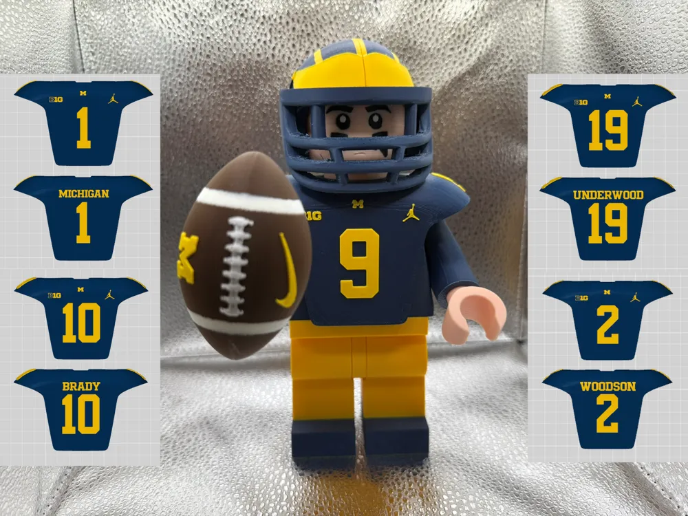 Michigan Wolverine Football - Pick Jersey/Player - Free 3D Print Model ...