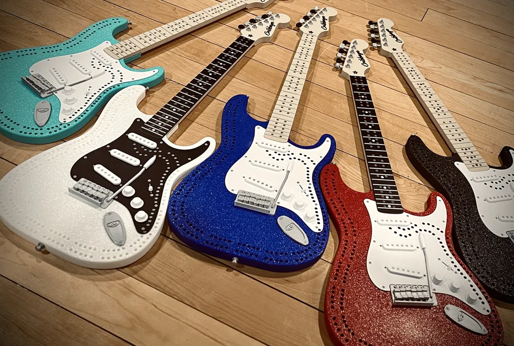 Rockin' Guitar Cribbage Board - Free 3D Print Model - MakerWorld