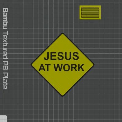 Jesus at work - road sign by dubmehard - MakerWorld