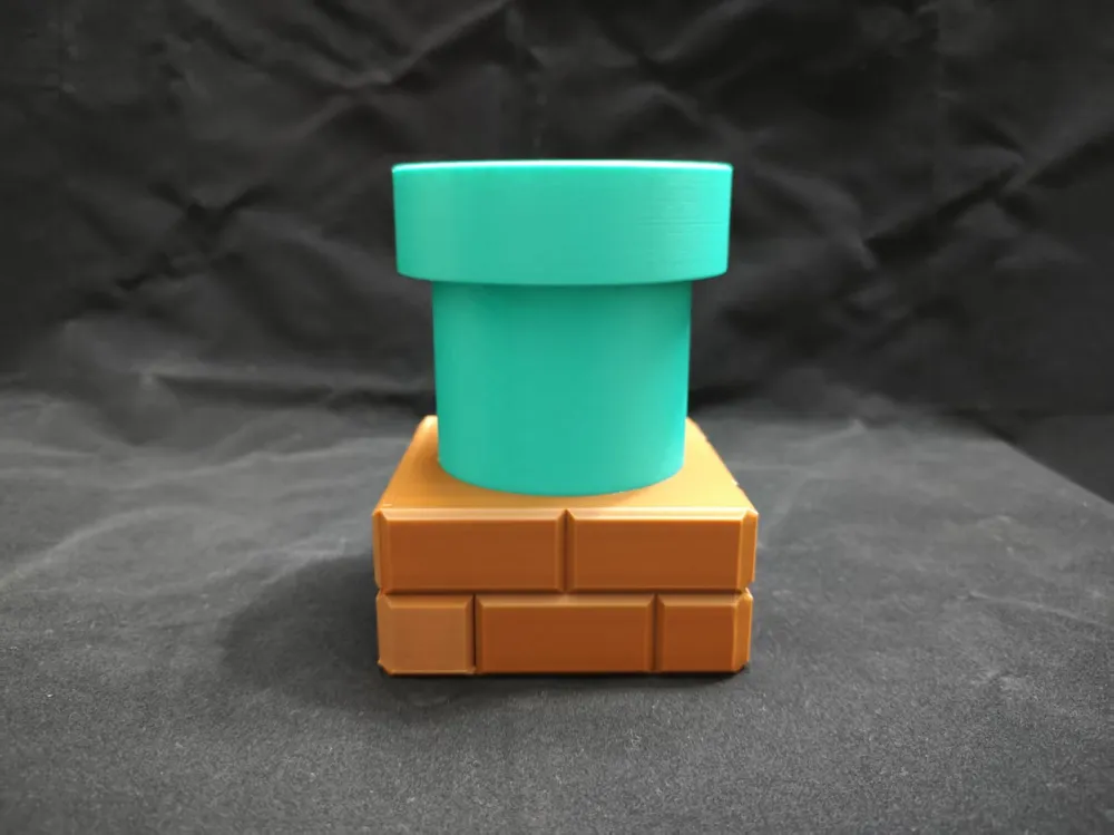 Mario Pipe Pen Holder (with hidden drawer) - Free 3D Print Model ...