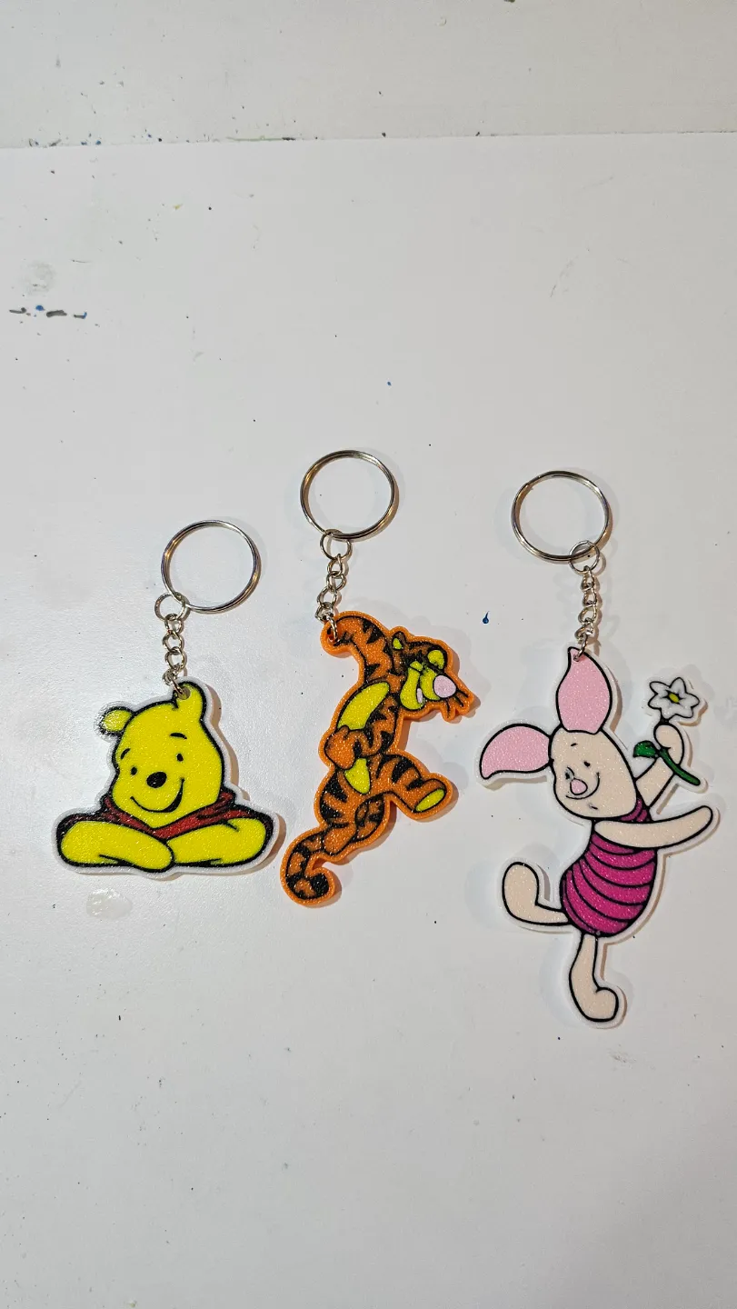 Winnie the Pooh keychains set of 3 by Tommy Gun - MakerWorld