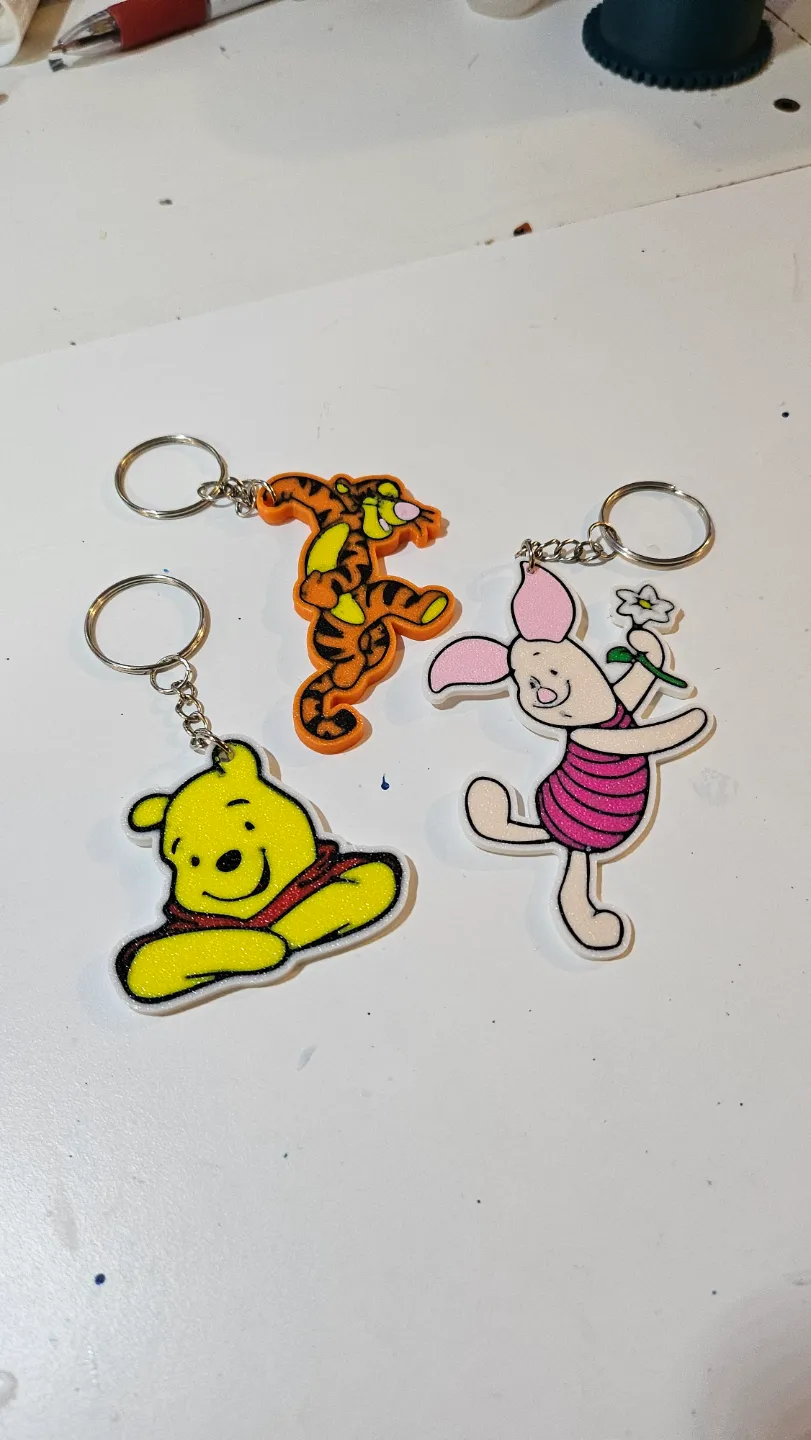 Winnie the Pooh keychains set of 3 by Tommy Gun - MakerWorld