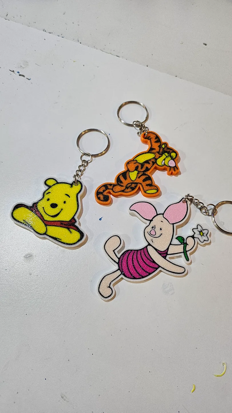 Winnie the Pooh keychains set of 3 by Tommy Gun - MakerWorld
