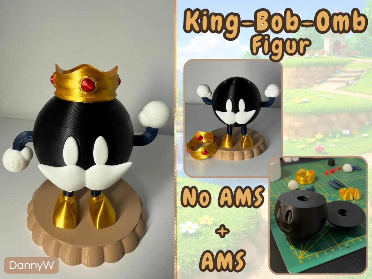 Figura de Rey-Bob-Omb - Super Mario - Modelo de impresión 3D gratuito ...