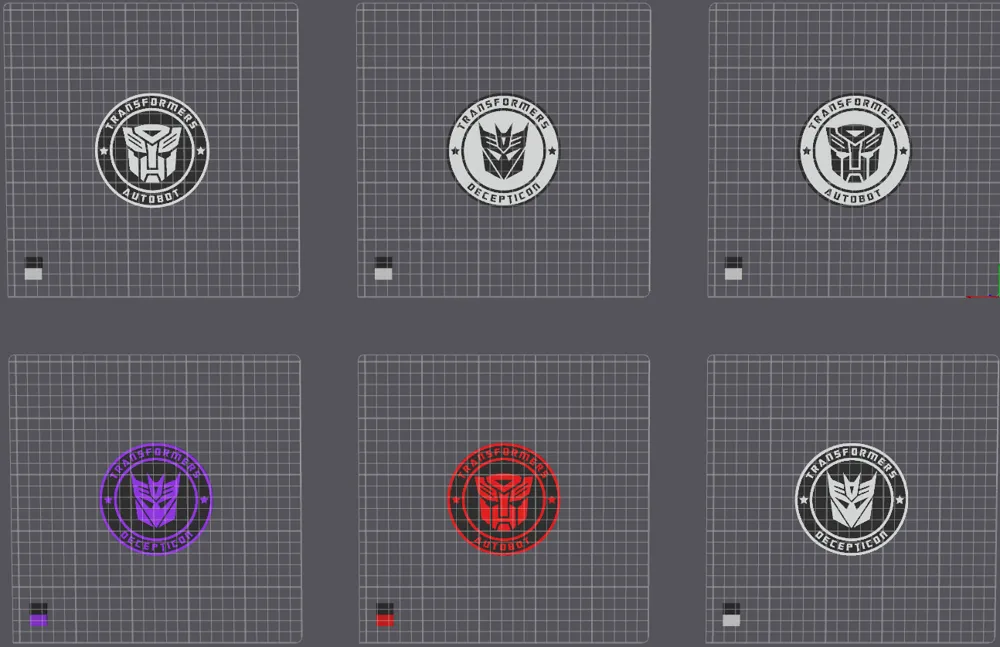 Multicolor Autobot Decepticon Coasters by a.vdh_1983 - MakerWorld