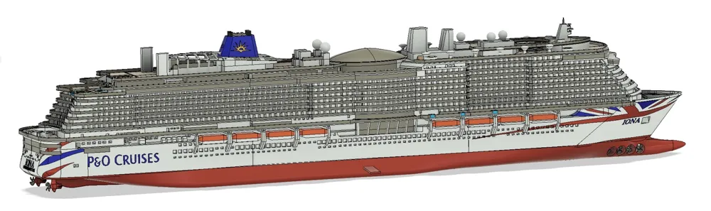 P&O Cruises Arvia 1:1000 Multi Colour Full or Waterline - Free 3D Print ...
